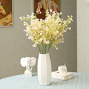 Grand Verde 29” Blush-Pink Plastic Flowers Artificial Bouquet Faux Greenery Long Stems for Tall Vase, DIY Crafts Home Decoration, Bulk 5pcs