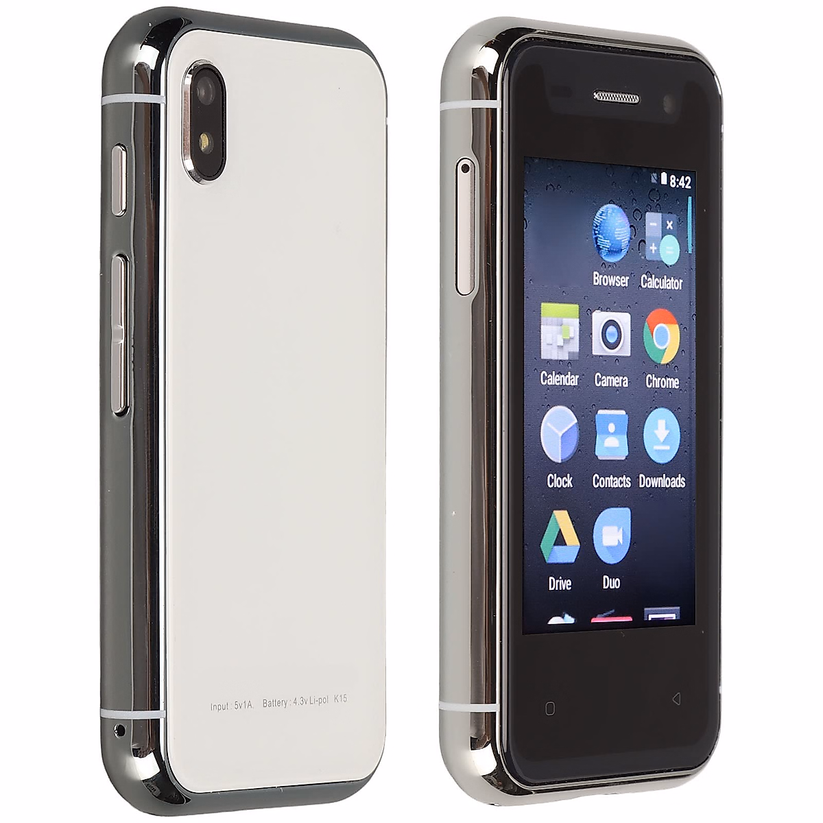 Diyeeni S9 Mini Smartphone, 4G Kids Phone Pocket, 2.5in Single Card Unlocked Small Phones, 2GB RAM 8GB ROM, for Android 7.0, Support WiFi Bluetooth Hotspot, for Whats App (White)