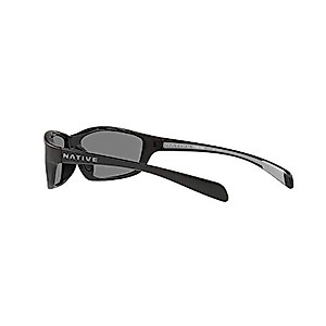 Native Eyewear Kodiak Polarized Rectangular Sunglasses, Matte Black/Gray, 60 mm