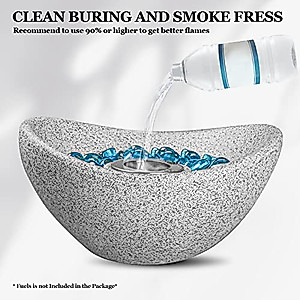 Table Top Fire Pit Bowl – Concret Tabletop Fire Bowl for Indoor and Outdoor, Portable Personal Fireplace Rubbing Alcohol for Patio Coffee Table Decor