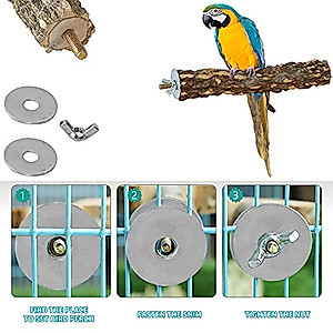 VECELA Parrot Toys, Bird Parrot Toys Set - Parrot Chewing Toys Knots Blocks, Parrot Mirror, Bird Perches - Bird Cage Toys for Budgies, Parakeets, Cockatiels, Conures, Lovebirds, Small or Medium Birds