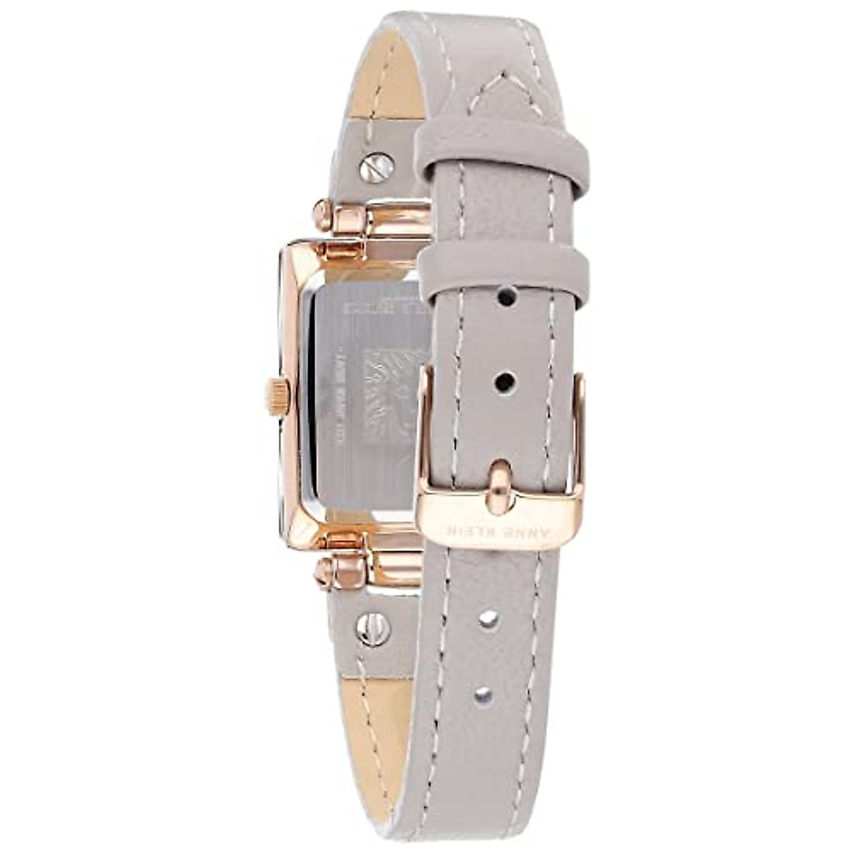Anne Klein Women's Japanese Quartz Dress Watch with Leather Strap, Gray, 12 (Model: AK/3752RGTP)
