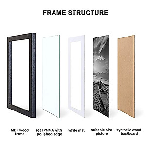 HZSYF Black And White Wall Art - 12x12 Inches Sea And Beach In Sunrise Prints Wooden Framed Pictures Seascape Artwork 4 Panels 12 x 12 Inch