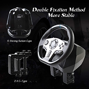 PXN V9 Game Racing Wheels,270°/900°PC Steering Whee With Pedals and Shifter,Support Vibration and Headset Function,for PC Xbox One, Xbox Series S/X,PS4, PS3,Switch