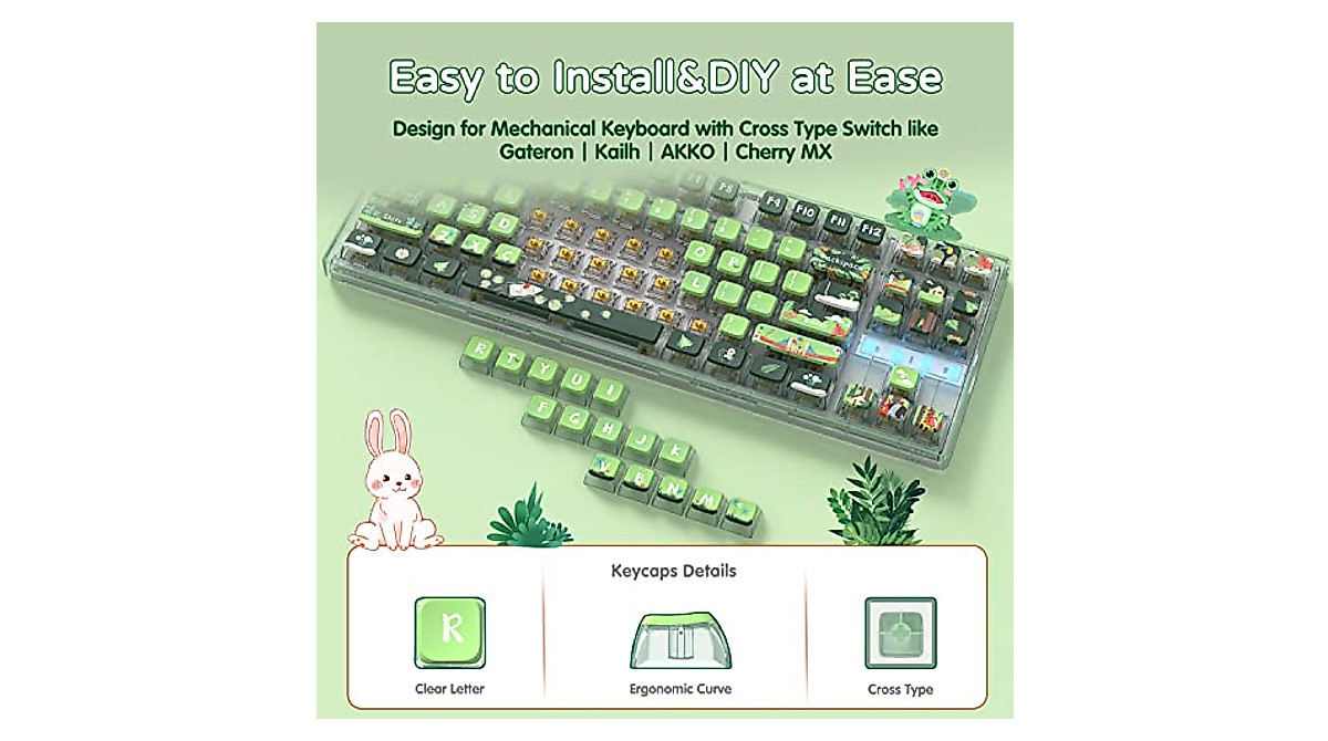120 Key PBT Pudding Keycap Set - Jungle Theme