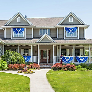 2Pcs US Air Force Fan Flag Bunting 3 x 6 Ft,US Military Air Force Fan Flag Banner For Memorial Day Independence Day Veterans Day USAF Theme Parades,Celebration and Home Party Decor