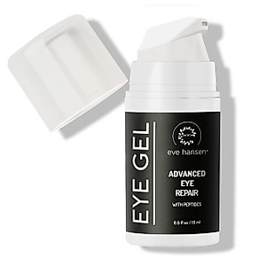 Eve Hansen Anti-Aging Eye Gel with Peptides | Under-Eye Cream With Plant Stem Cells, Hyaluronic Acid, Vitamin E | Cruelty-Free, Vegan, Made in USA .5 oz