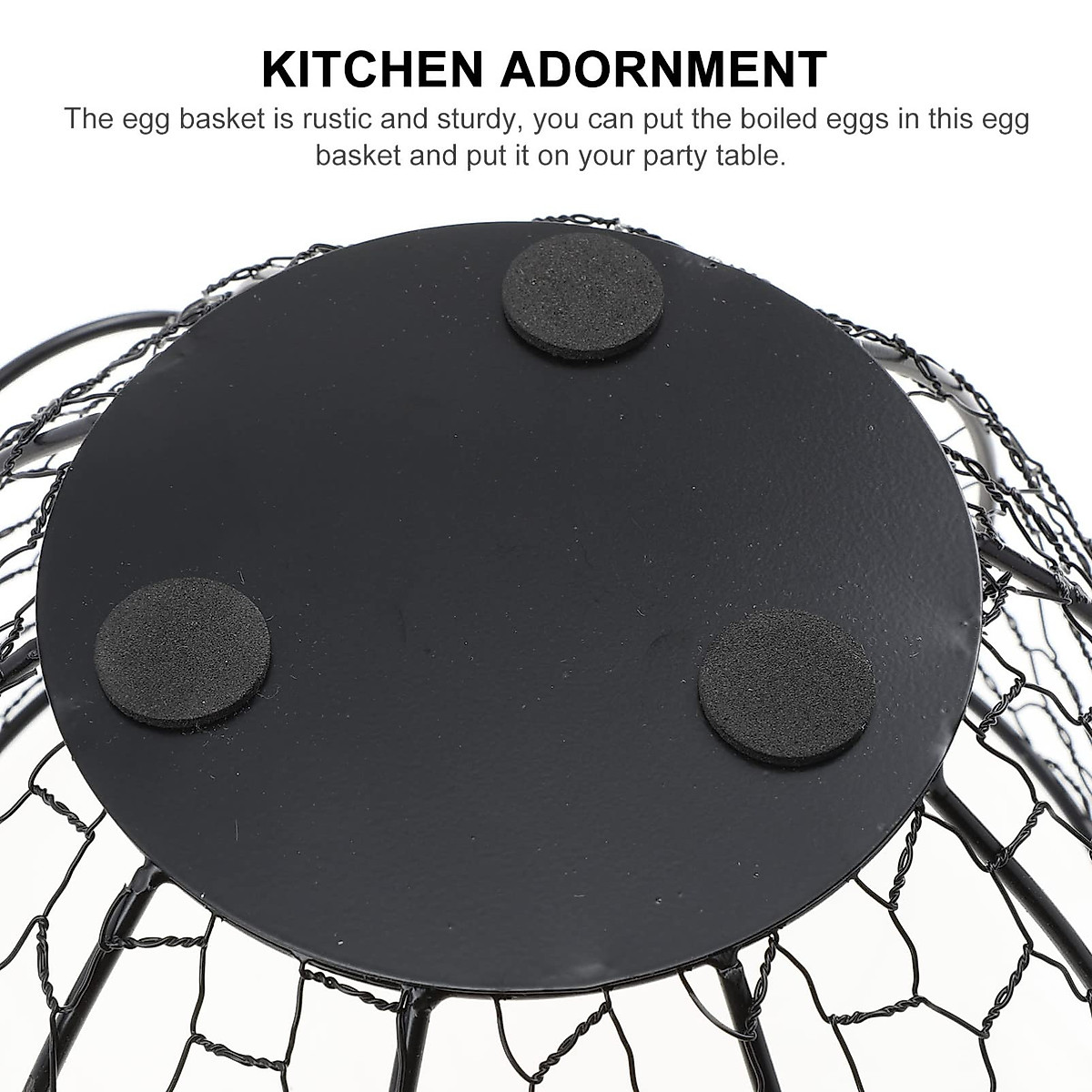 Yardwe Wire Egg Basket with Handles Metal Egg Storage Basket Chicken Eggs Holder Organizer Food Storage Container Case for Kitchen