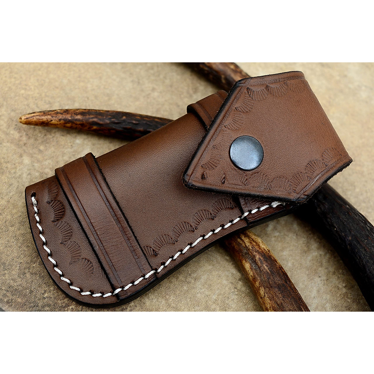 ALZAFASH Leather Knife Sheath, EDC Belt Knife Case Holder, Knife Holster for Belt, Pocket Knife Sheath for Folding Knives (Color:Brown)
