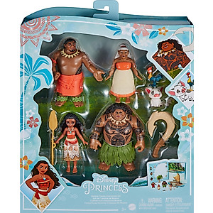 Mattel Disney Princess Moana Small Doll Story Pack with 1 Moana Doll, 5 Character Figures and 1 Accessory from the Movie