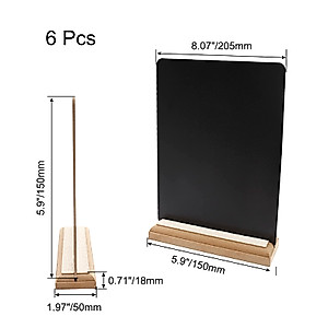 BokWin 6 Pcs Table Chalkboard Mini Wooden Chalkboard Sign,Message Boards Food Signs for Party Wedding Decorations(6x8Inch)