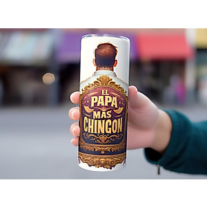 Casitika Regalos Para Papa. El Papa Mas Chingon 20 Oz Tumbler. Idea De Regalo Para Padre De Feliz Cumpleaños. Detalles De El Día Del Padre For Mexican Spanish Dad. (Chingon)
