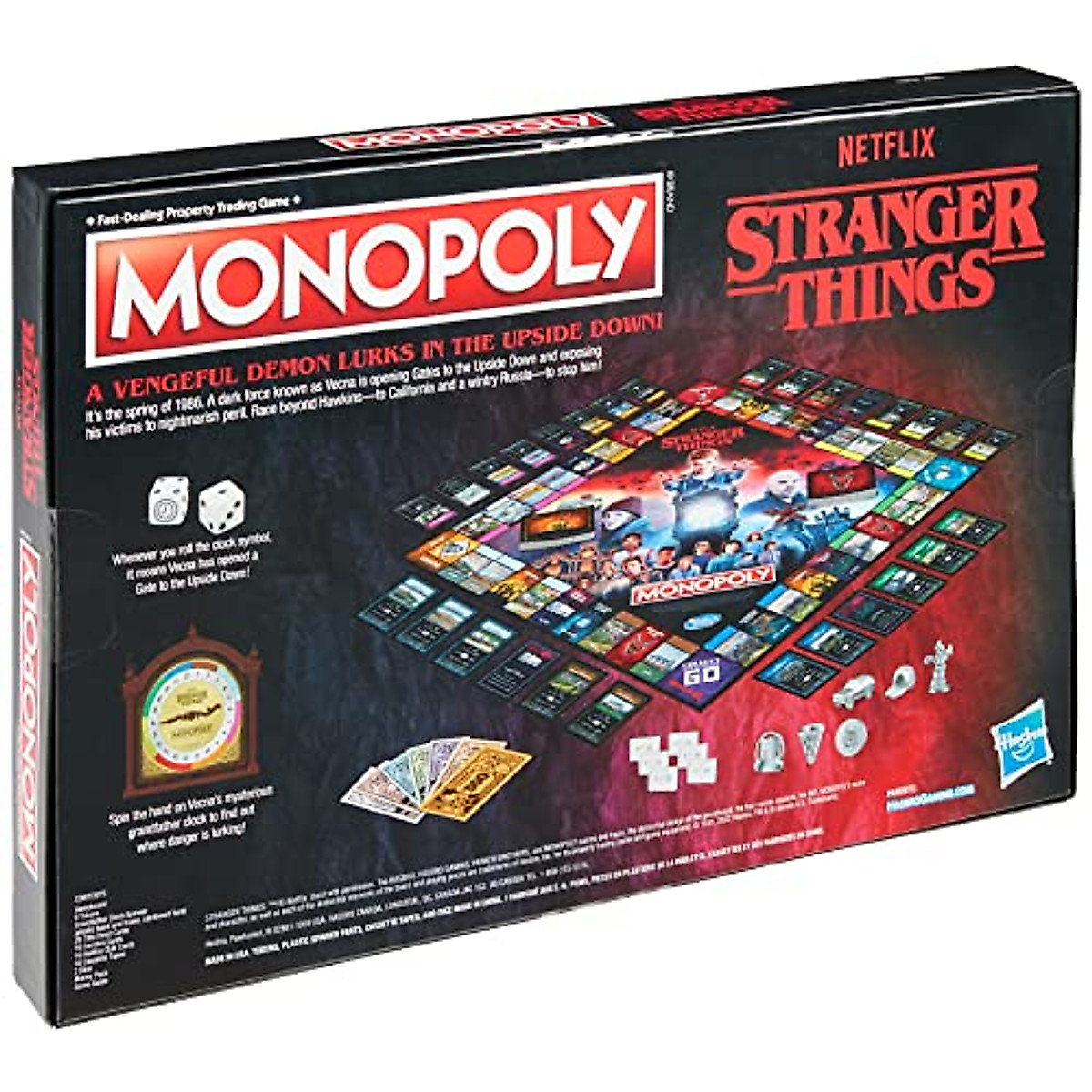 Monopoly: Netflix Stranger Things Edition Board Game for Adults and Teens Ages 14+, Game for 2-6 Players, Inspired by Stranger Things Season 4, Multicolor
