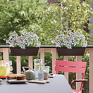 LXAFGP 8 Bundles White Artificial Flowers Outdoor Silk Flower UV Resistant Plants Fake Flower Greenery Faux Plastic Plants for Outdoor Indoor Home Window Garden Wedding Pot Hanging Plants Décor