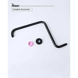 PHASAT 16 Inches Black Shower Head Arm,S Shaped Shower Arm with Flange,High Rise Shower Head Extension Arm,Shower Arm Extension Matte Black,PU9H02