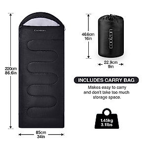 Lightweight Backpacking Sleeping Bag for Adults Boys and Girls, Cold Weather Kids Sleeping Bag for All Season Hiking & Camping