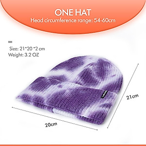 zowya Ultrawarm Winter Beanie for Men & Women Thermal Lining Double-Layer Skully Thick Knit Beanie, 1-Hat (Purple)