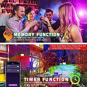 4 Pack LED Flood Light Outdoor with Stake, RGBCW DIY Color Changing Landscape Lighting 150W Equivalent, Bluetooth Smart Floodlight with App Control, Timing-20 Modes for Garden Yard, IP66 Waterproof