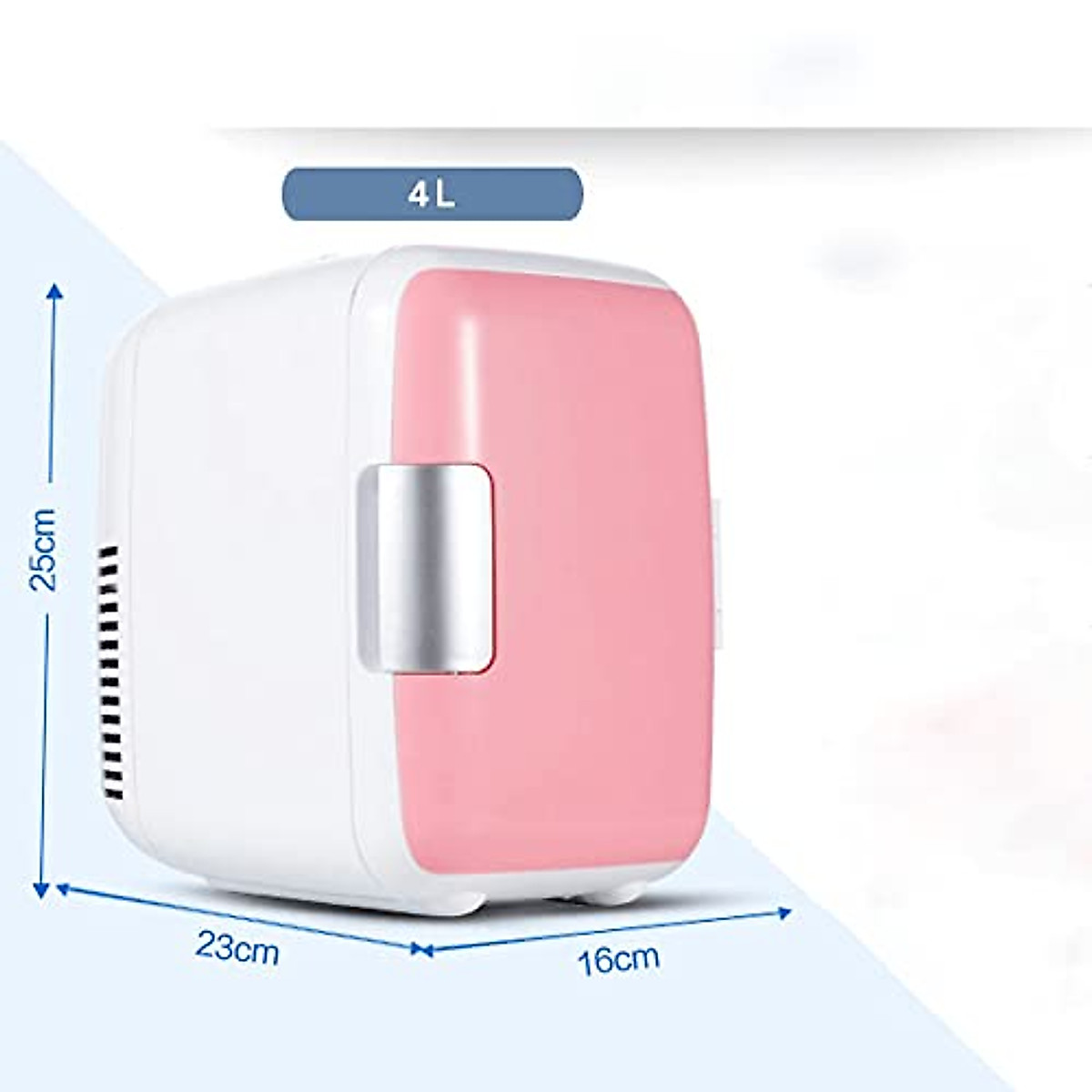 GICIVED Skincare Mini Fridge for Bedroom - Car, Office Desk & Dorm Room - Portable 4L/6 Can Electric Plug In Cooler & Warmer for Food, Drinks, Beauty and Makeup