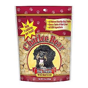 Charlee Bear Original Crunch Beef Liver Dog Treat, 16 oz bag – Made in USA, Natural Training Treats