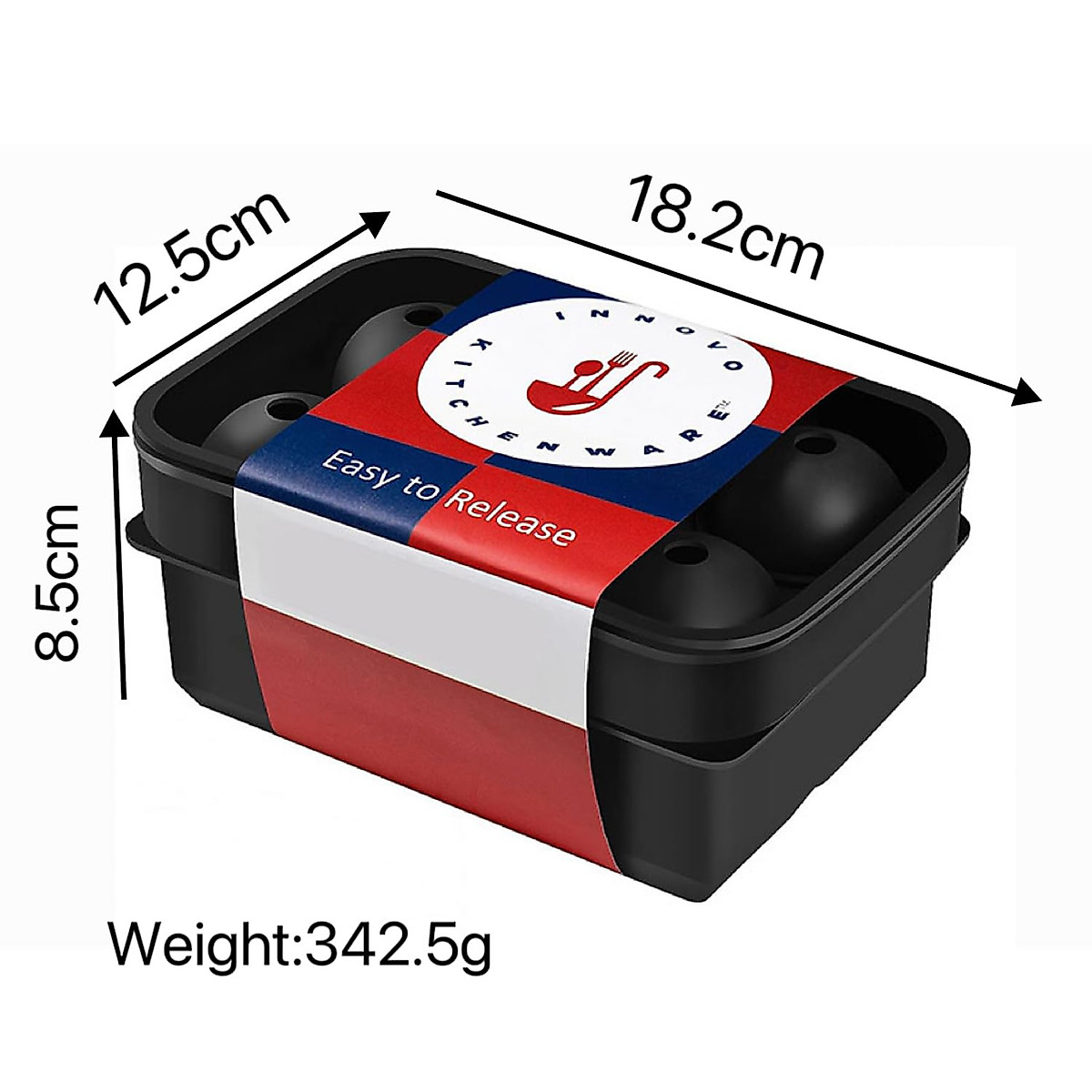 2 Pack Cocktail Ice Large Ice Cube Molds - Sphere Ice Cube Silicone Molds & Square Silicone Mold for Cocktails & Whiskey - BPA Free Whiskey Cube Tray - Keep Drinks Chilled - Large Silicone Ice Molds