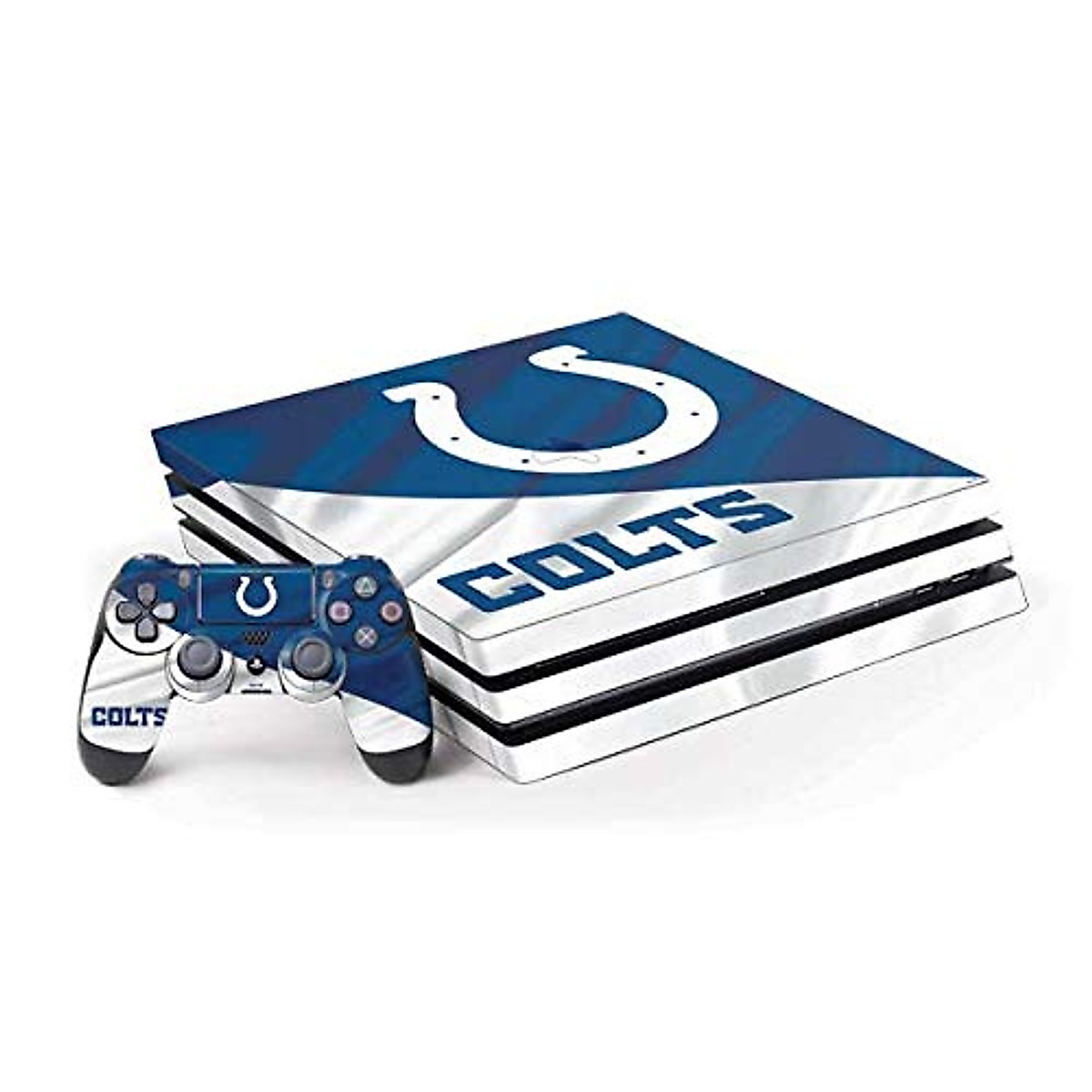 Skinit Decal Gaming Skin Compatible with PS4 Pro Console and Controller Bundle - Officially Licensed NFL Indianapolis Colts Design