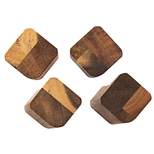 Acacia Wood Hooks, Natural Oval Hangers for Keys, Towels, Accessories – Functional Entryway, Bathroom Organizer – Sleek Wall Decor, Space-Saving Design – Perfect for Small Spaces, Modern Homes