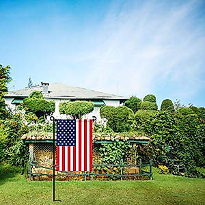 HOOSUN Garden Flag Stand, Premium Garden Flag Pole Holder Metal Powder-Coated Weather-Proof Paint with one Tiger Clip and two Spring Stoppers without flag