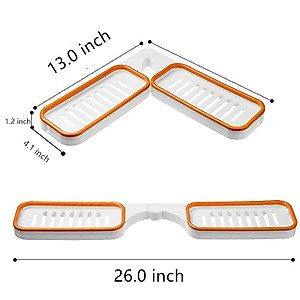 2 pcs set Adhesive wall mounted 180 degree rotating bathroom shelves corner shelves kitchen shelves