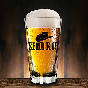 Toasted Tales - Send RIP - RIP Whiskey Glasses | Yellow Stone Lovers | Old Fashioned Wine Glass | Cowboy Hat Glasses | Gift for Him | Unique Beer Lover Whiskey Glasses (11 oz)