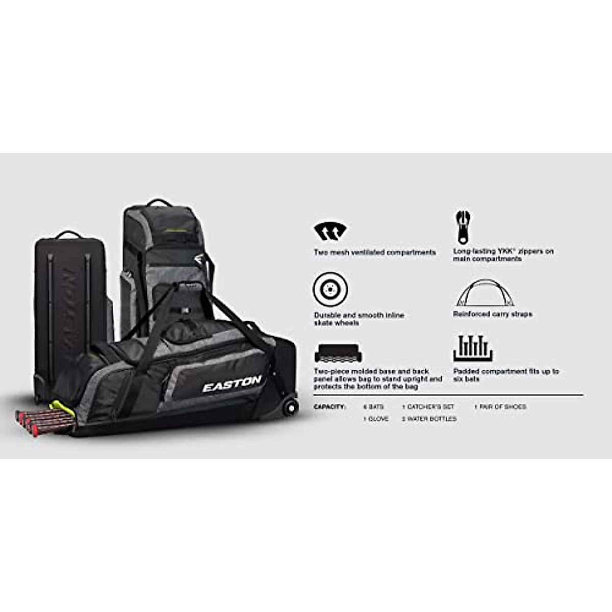 Easton | TANK PRO Wheeled Equipment Bag | Baseball/Softball | Black