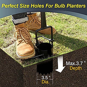 Colwelt Bulb Planter Tool Long Handle, Serrated Base Gardening Bulb Transplanter with Soft Grip, Heavy Duty Long Handled Bulb Planter Sod Plugger for Digging Holes to Plant Tulips, Iris, Daffodils