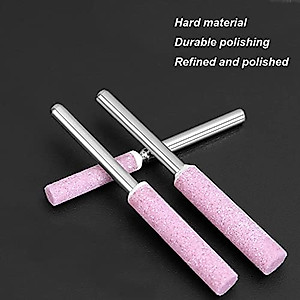 Weenkeey 9 PCS Burr Grinding Stone File Chainsaw Sharpener Stone Polishing Grinding Tool Grinding Bits for Chain Saw Stone Jewelry Wood - 5/32" 3/16" 7/32" Purple