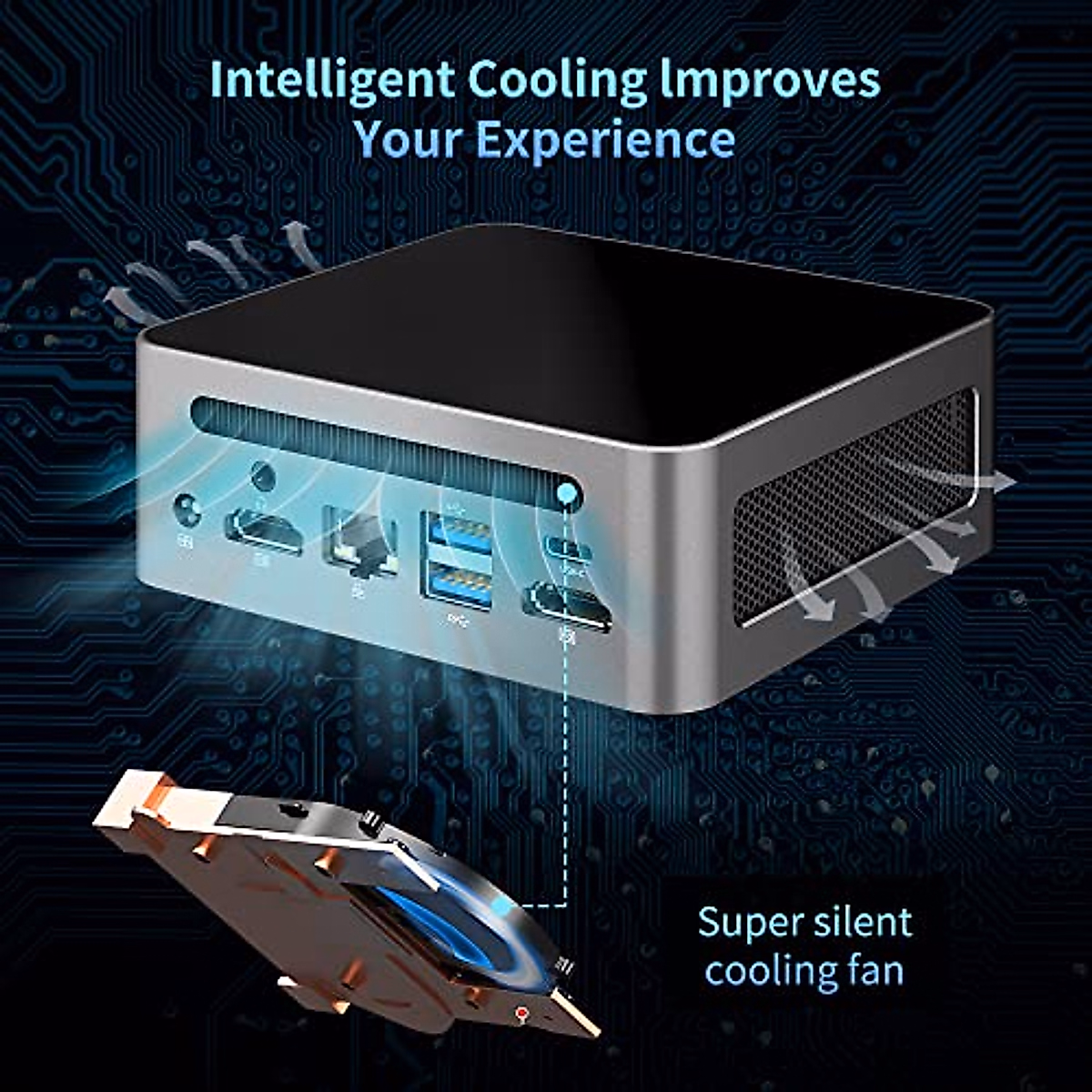 BENICO Mini PC, AMD Ryzen 5 5600H (6C/12T, up to 4.2Ghz), 32GB DDR4 1024GB M.2 2280 NVMe SSD, Mini Desktop Computer Windows 11, WiFi 6/Dual Ethernet HDMI/Type-C/USB3.0*2, Cooling fan, Support 4K@60Hz