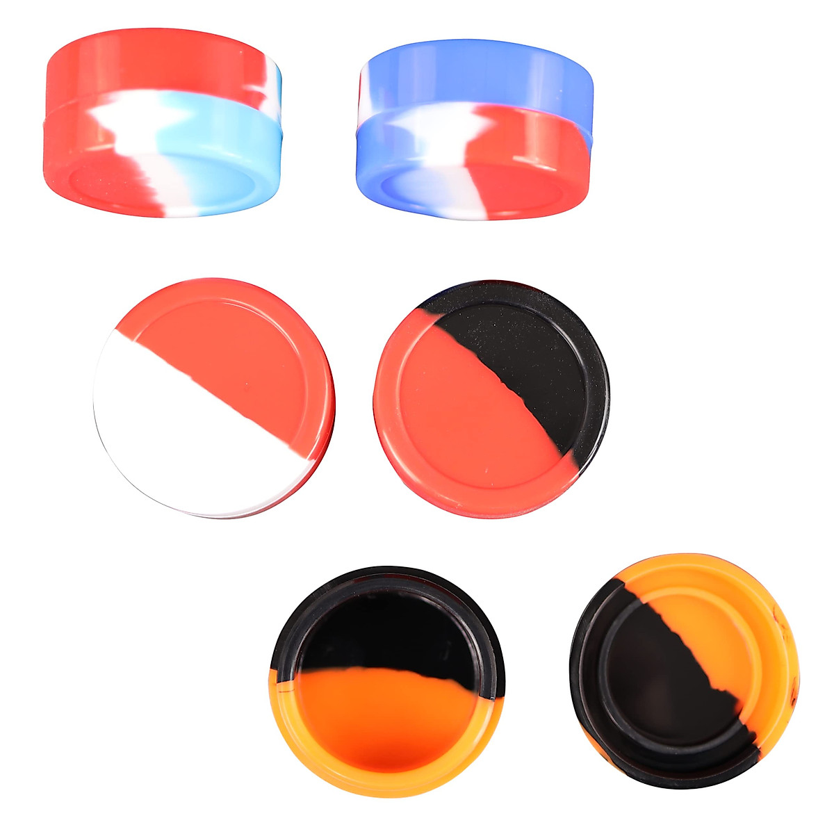 Iconikal Silicone Wax Oil Container Storage Cylinder, Random Colors, 22mL, 5-Pack