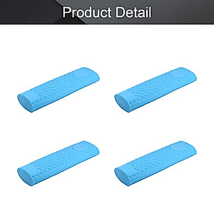 MroMax Silicone Hot Handle Holder 6.1 Inch Non Slip Potholder Heat Resistant Pot Handle Sleeve for Cast Iron Pot Woks Frying Pans Griddles Skillets Oven Blue 4Pcs