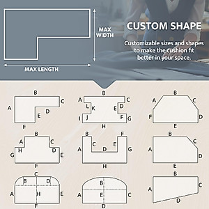 mudilun Custom Bench Cushion Non-Slip Bench Cushions for Indoor/Outdoor Furniture Water Proof Patio Furniture Cushion 100+ Colors (Custom Siz)