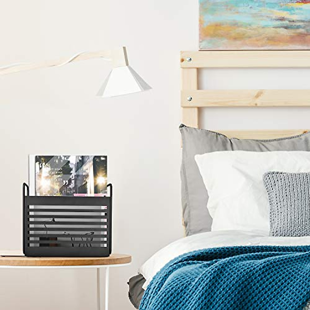 Magazine Rack, Magazine File Holder Mail Organizer Folder Organizer Bin for Magazines, Books, Newspapers, Tablets in Home, Office, Black