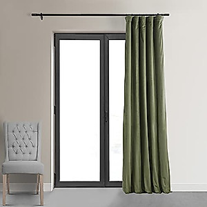HPD Half Price Drapes Signature Velvet Blackout Curtains For Bedroom 50 X 108 (1 Panel), VPCH-190622-108, Hunter Green