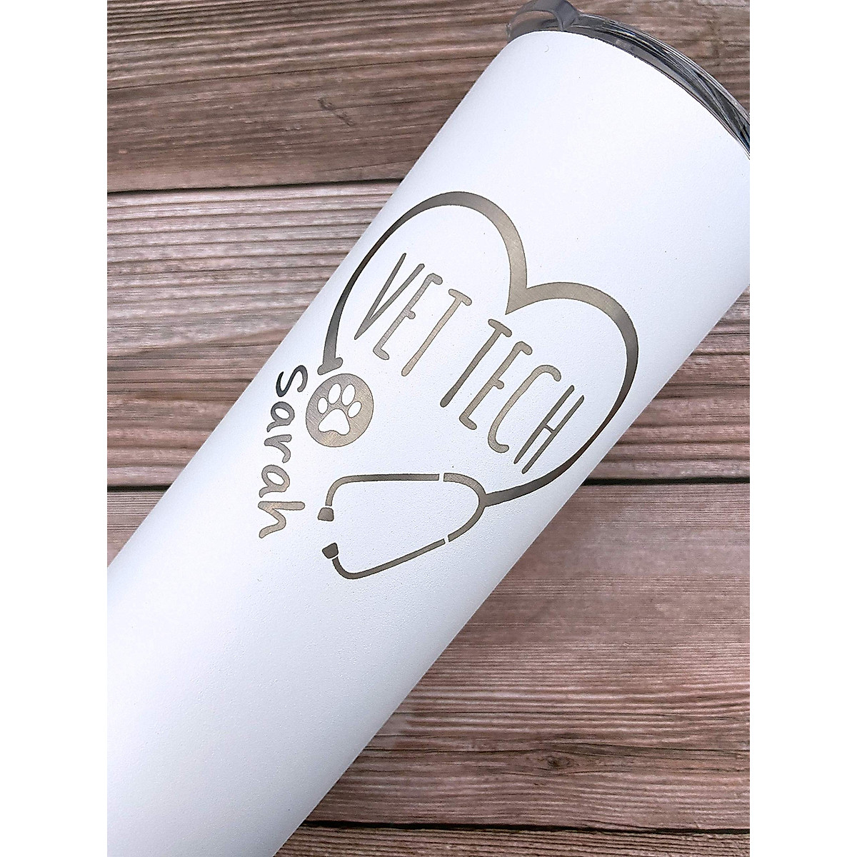 Personalized Veterinarian Laser Engraved 20 oz Tumbler with Straw, Vet Tech, Vet Gift, Vet Tech Gift, Vet Assistant