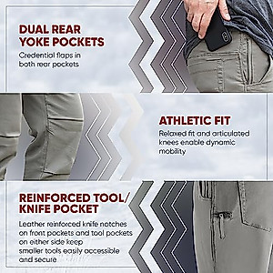 Vertx Delta 2.1 Mens Stretch Pants Straight Leg with Pockets Lightweight Cotton Casual Workwear Pants for Men, Desert Tan, 36W x 34L