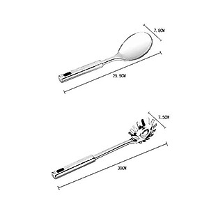 7Pcs Kitchen Utensils Set Stainless Steel Cookware Cooking Tool Soup Spoon Spatula Fork Shovel with Frame Kitchenware Kit