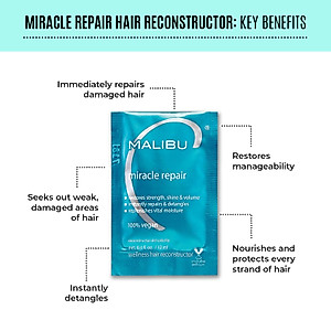 Malibu C Mini Malibu Rehab Hard Water Wellness - Contains 2 Remedy Packets - At-Home Hair Reconstructor and Mineral Removal Remedy - Sulfate Free Hair Care