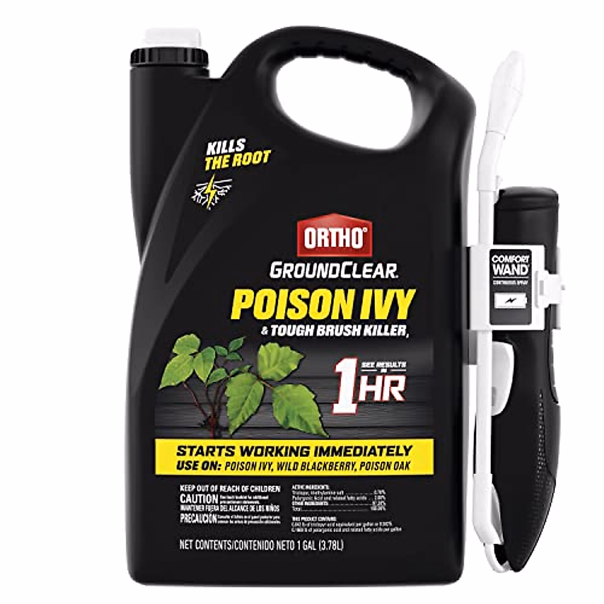 Ortho GroundClear Poison Ivy & Tough Brush Killer3 - Ready-To-Use Weed Killer Spray with Comfort Wand, 1 gal.