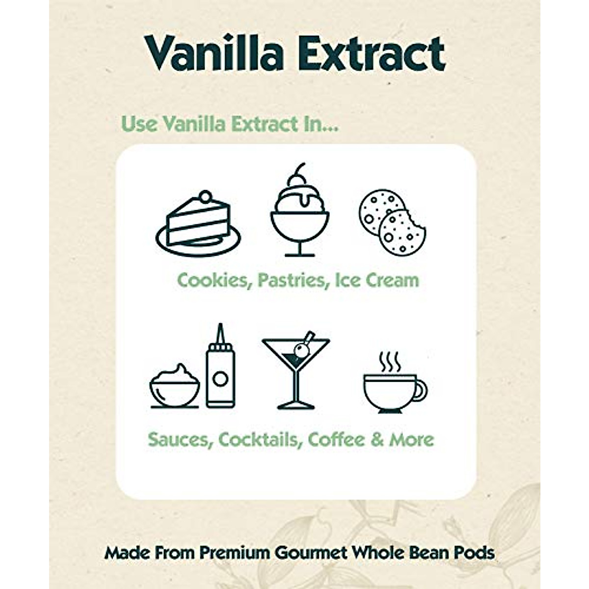 16 oz Pure Vanilla Extract - 100% Real Vanilla Extract - Made from Grade B Vanilla Beans - For Cooking, Drinks & Desserts - 100% Vegan, Sugar Free & Kosher - Non-GMO & Gluten-Free - Native Vanilla