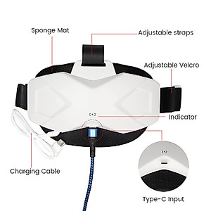 Meta Elite Strap with Battery,Power Bank for Accessories,5000mAh Extend 3hrs Playtime,Fast Charging VR Power,Adjustable Head Strap for Enhanced Support and Comfort in VR