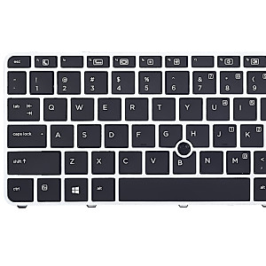 Replacement Keyboard for HP Elitebook 840 G3 848 G3, Elitebook 745 G3 745 G4 Series Laptop with Backlit Silver Frame US Keyboard