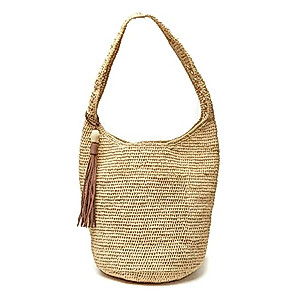 Mar Y Sol Aspen Open Weave Raffia Bucket Tote Bag, Natural