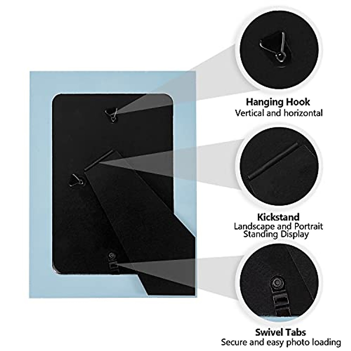 eletecpro 4x6 Picture Frame Set of 4 - Wooden Designs Wall Decor - Table Top & Wall Mount Photo Frame - Vertical & Horizontal - Rustic Home Décor Picture Frames