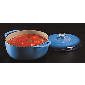 Lodge EC7D33 Enameled Cast Iron Dutch Oven, 7.5-Quart, Caribbean Blue & L8SK3 10-1/4-Inch Pre-Seasoned Skillet